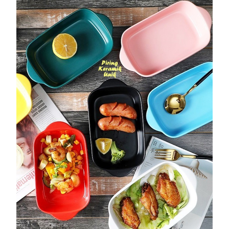 Jual Piring Unik MODEL KUPING Bentuk Kotak Grill Pan Samping kiri kanan ...