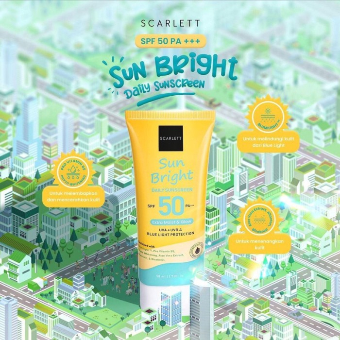 Jual Scarlett Whitening Sunscreen Sun Bright Daily SPF 50 PA+++ | Shopee Indonesia