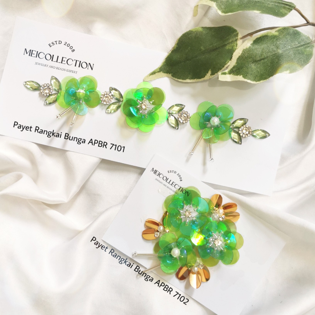 Jual Payet rangkai pinggang mutiara bunga 3d hijau green AB APBR 7101 ...