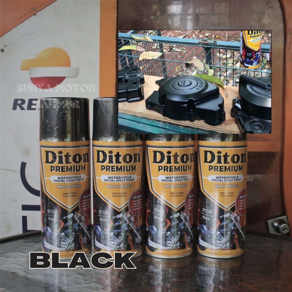 Jual Pilok / Pilox Diton Premium 9109 : Black Hitam Kilap /Glossy Cat ...
