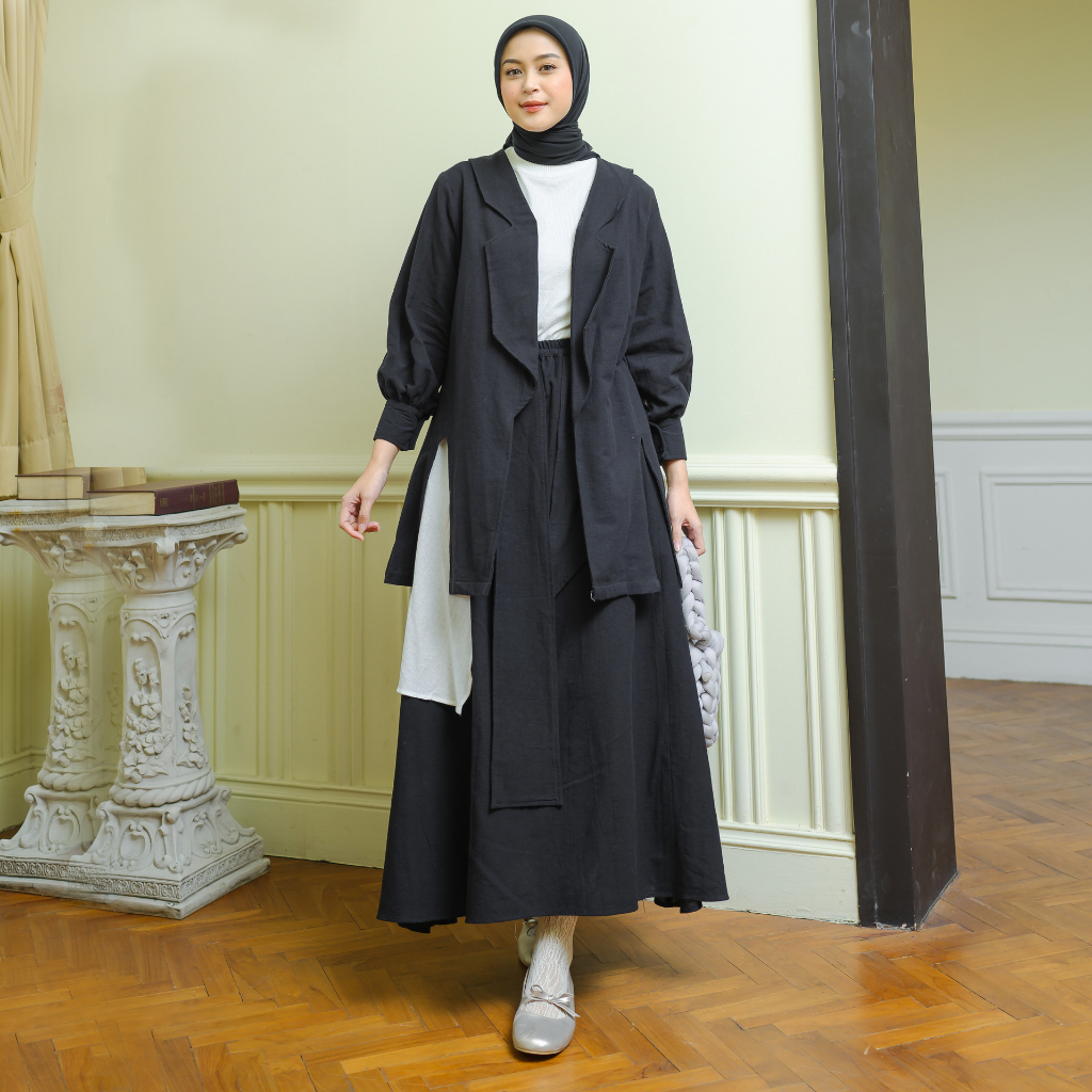 Jual Lozy Hijab - Tami Set (One Set Linen Rok & Outer) | Shopee Indonesia