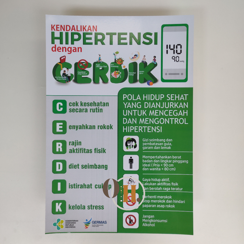 Jual Poster Kendalikan Hipertensi dengan Cerdik - Poster Kesehatan ...