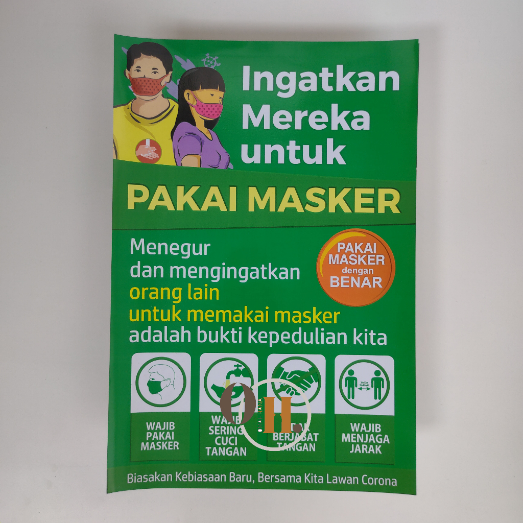 Jual Poster Ingatkan Pakai Masker - Poster Memakai Masker - Poster New ...