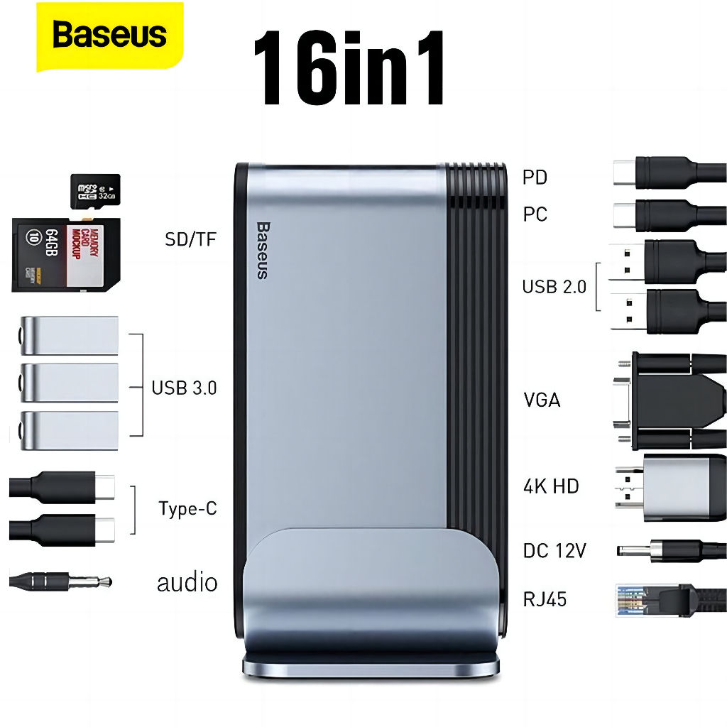 Jual 【24H Shipped 2 Years Warranty】Baseus 16-in-1 Type-C HUB Interface ...