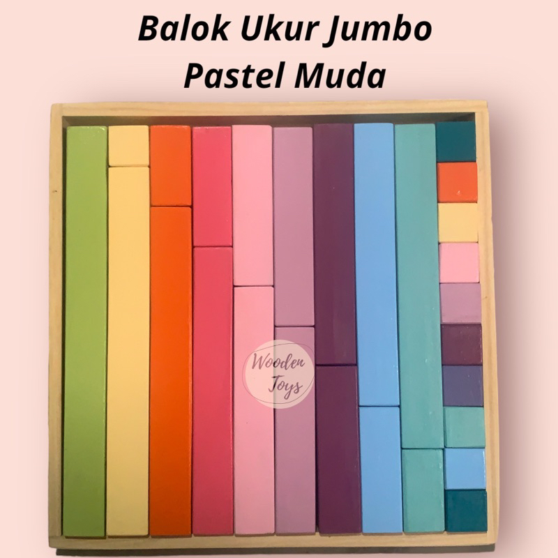 Jual Wooden Toys Mainan Kayu / Mainan Anak / Balok Ukur Besar Warna ...
