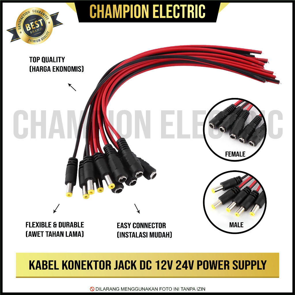Jual Kabel Soket Socket Konektor Jack DC 12V 24V | Shopee Indonesia