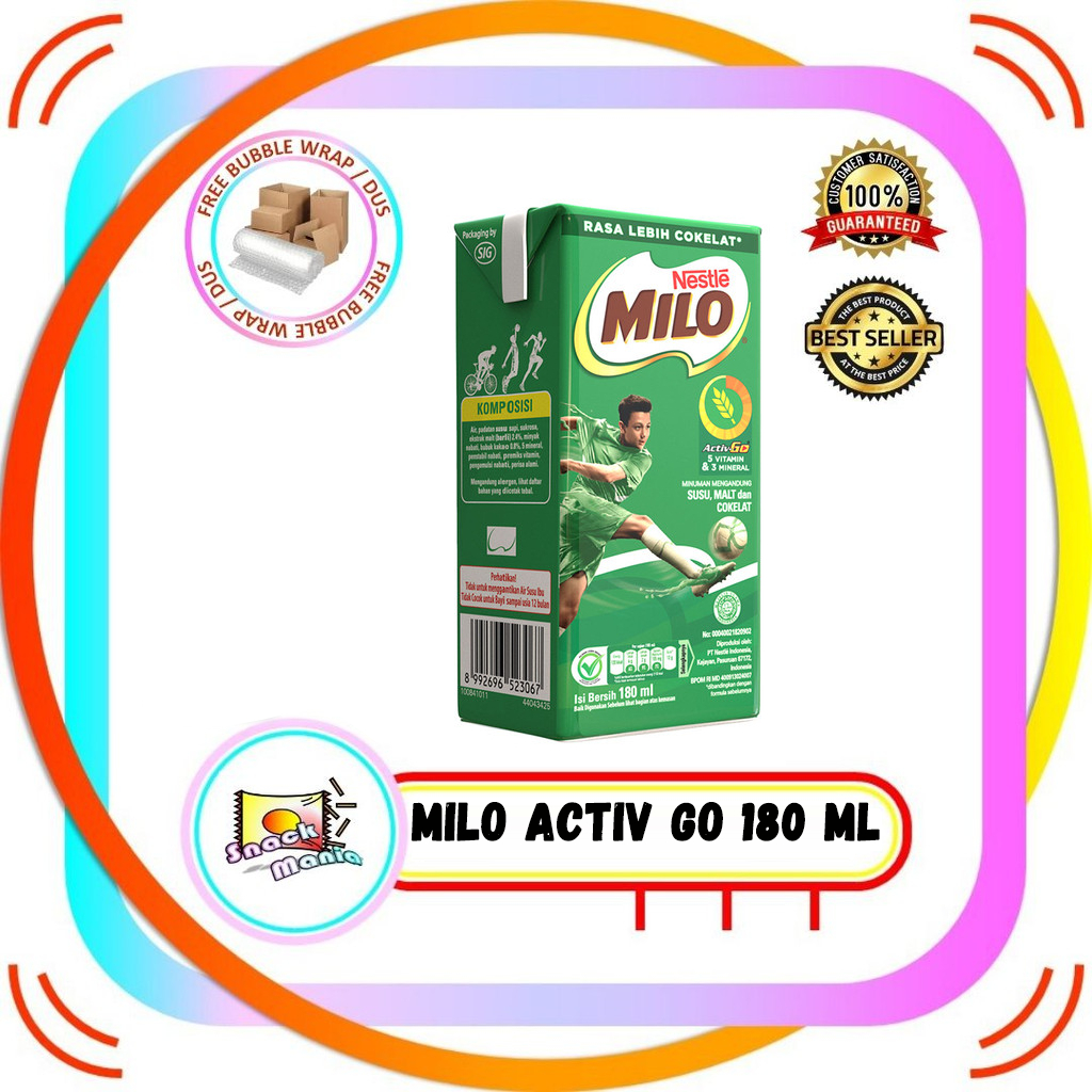 Jual Nestle MILO Susu UHT Activ Go 180 ml Chocolate Milk | Shopee Indonesia