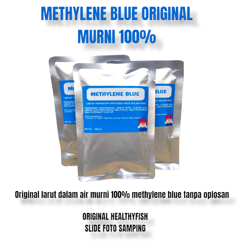 Jual methylene blue bubuk / methylene blue 100gr / methylene blue 100 gram / obat biru ikan ...
