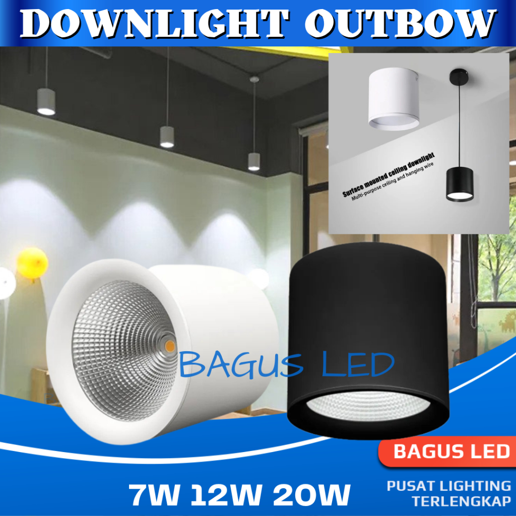 Jual Lampu Downlight Outbow Gantung LED Lampu Plafon 7W 12W 20W Garansi ...
