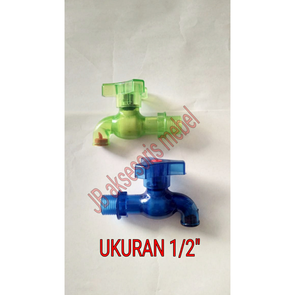 Jual KRAN AIR PLASTIK 1/2" TRANSPARAN / KERAN AIR PVC 1/2" MODEL BALING ...