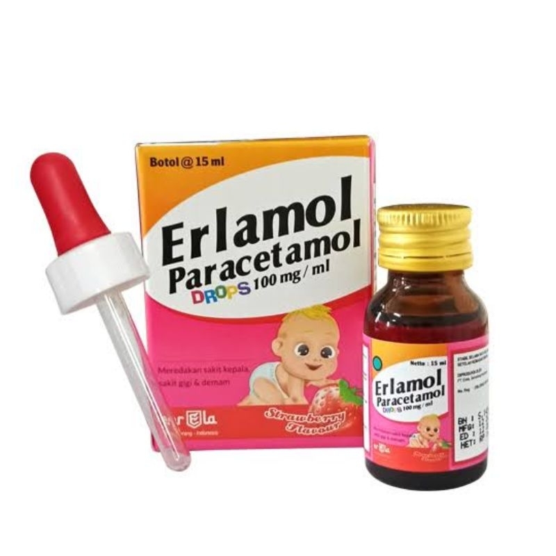 Jual erlamol drop drops paracetamol syrup syr sirup 15ml 15 ml / botol ...