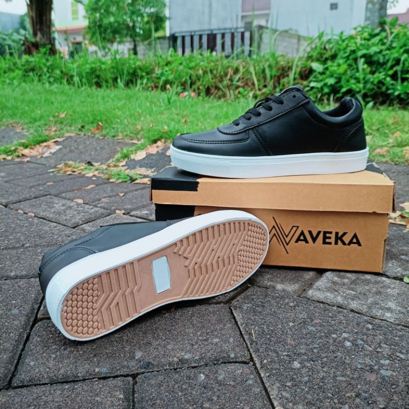 Jual AVEKA Kulit A10- Sepatu Sneakers Formal Import Original Sepatu Sekolah Kerja Kulit Hitam ...