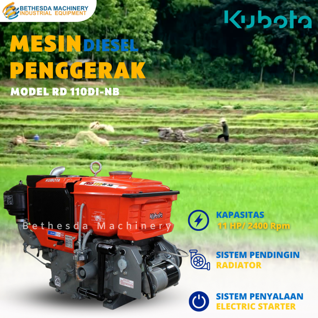 Jual Mesin Penggerak Kubota RD 110DI-NB Engine Diesel 11Hp / 11pk ...