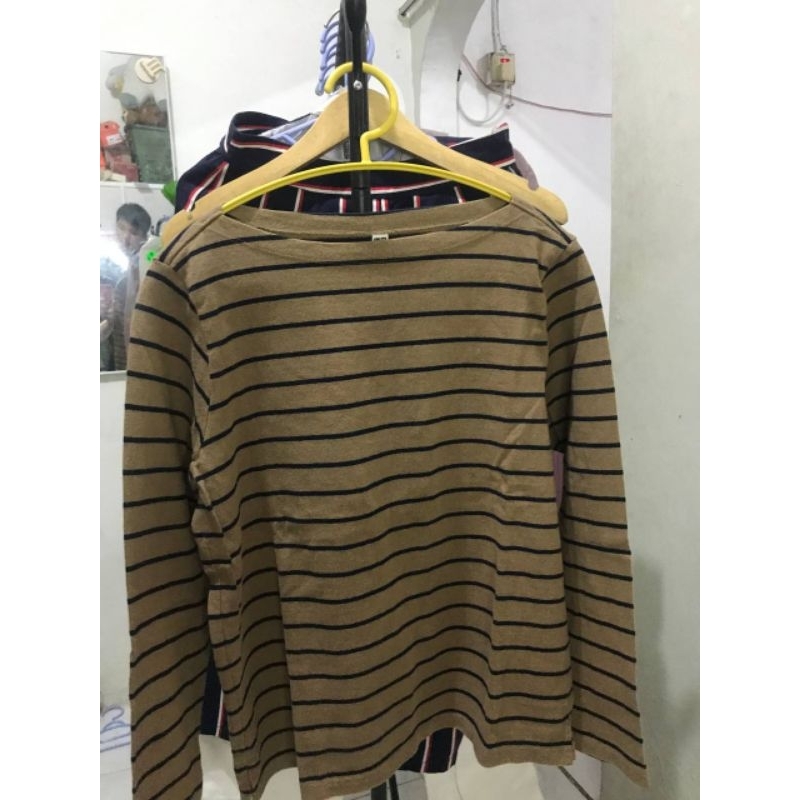 Jual uniqlo garis cokelat | Shopee Indonesia