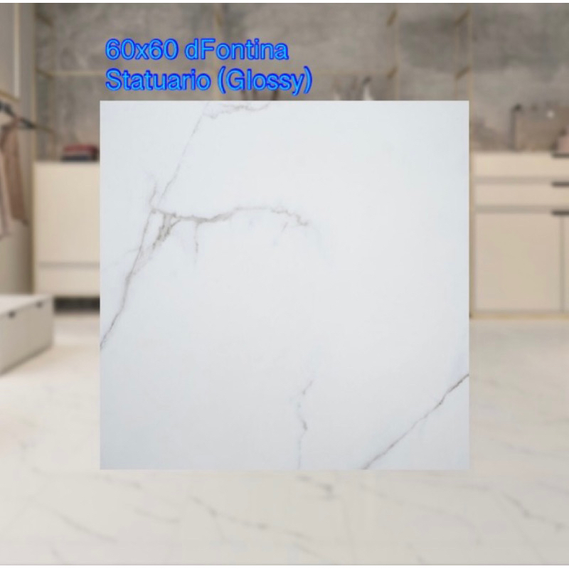 Jual Roman Granit Glossy dFontina Statuario size 60x60 kilap | Shopee Indonesia