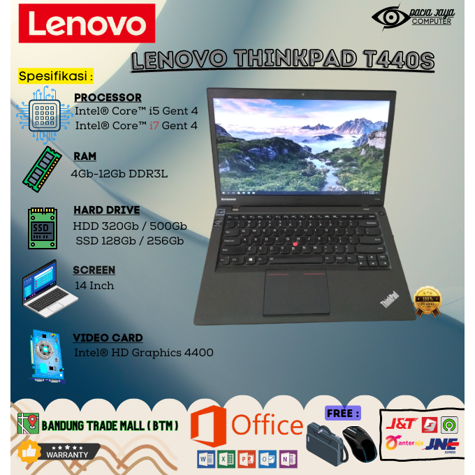 Jual Laptop Lenovo Thinkpad T440 T440p T440s T450 T450s Core i5 / i7 RAM 8Gb SSD 256Gb ORIGINAL ...
