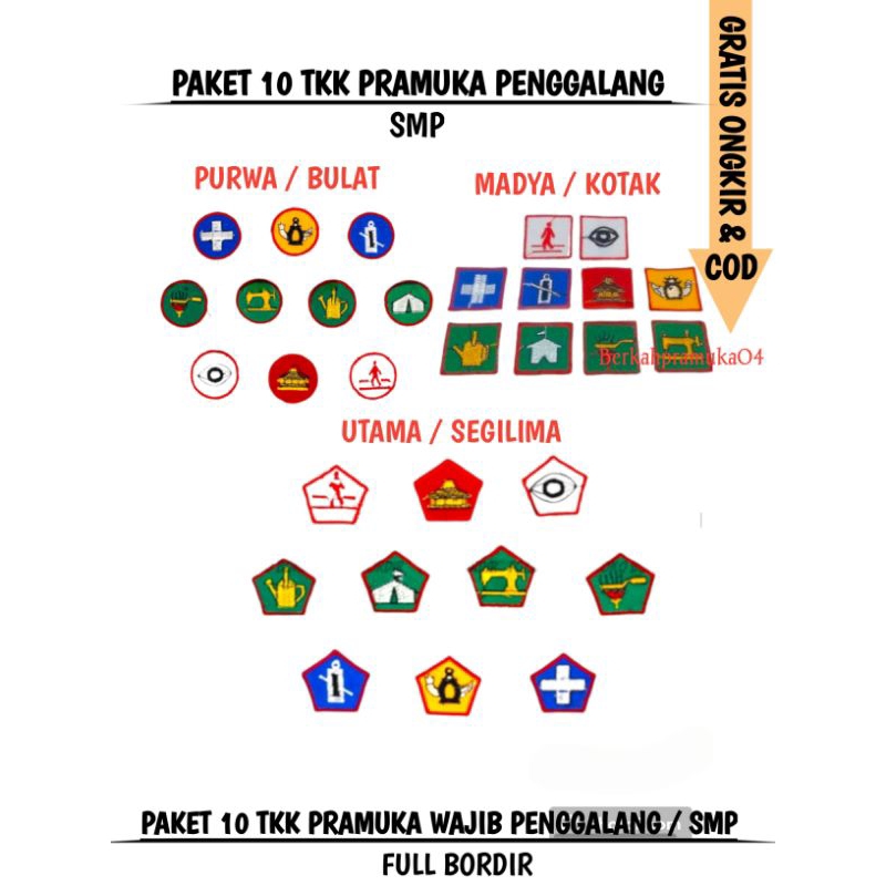 Jual Paket Tkk Pramuka Wajib Penggalang Purwa Madya Utama bordir / 10 ... Jual Paket Tkk Pramuka Wajib Penggalang Purwa Madya Utama bordir / 10 ...