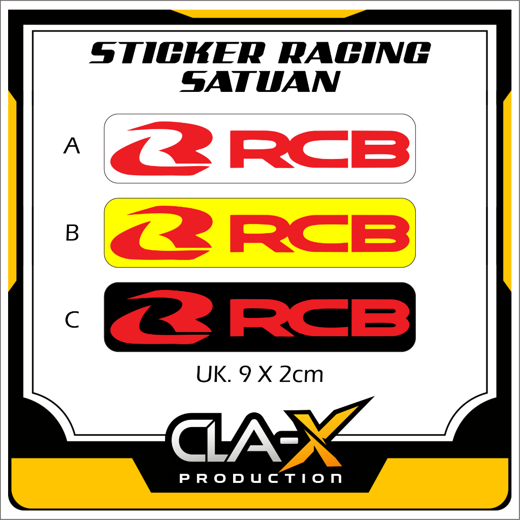 Jual STICKER RCB RACING BOY - RACING - STIKER MOTOR - SATUAN - CUTTING ...