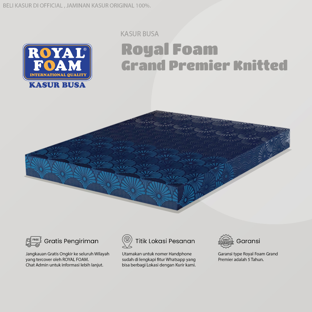 Jual Kasur Busa Royal Foam Grand Premiere Knitted Double Size | Shopee ...