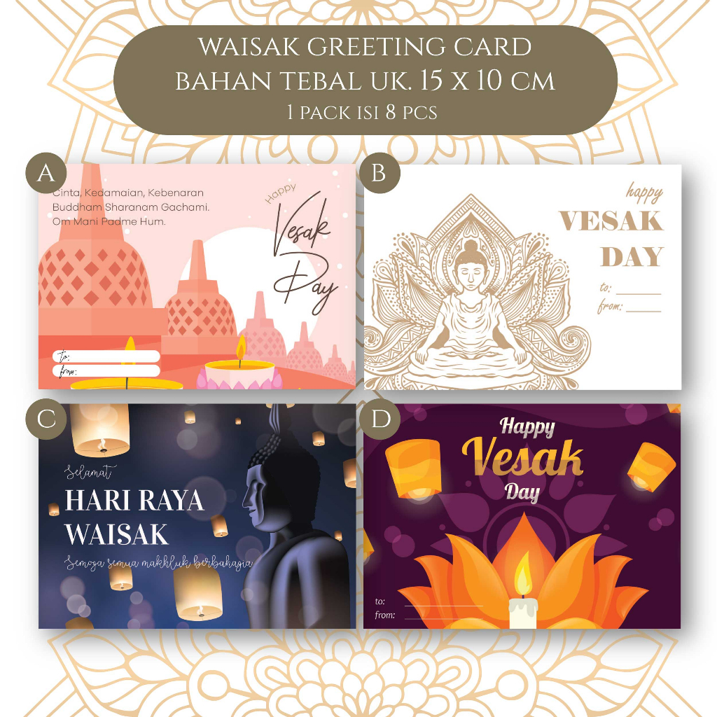 Jual Kartu Ucapan Hari Raya Waisak/ Happy Waisak Greeting Card | Shopee ...