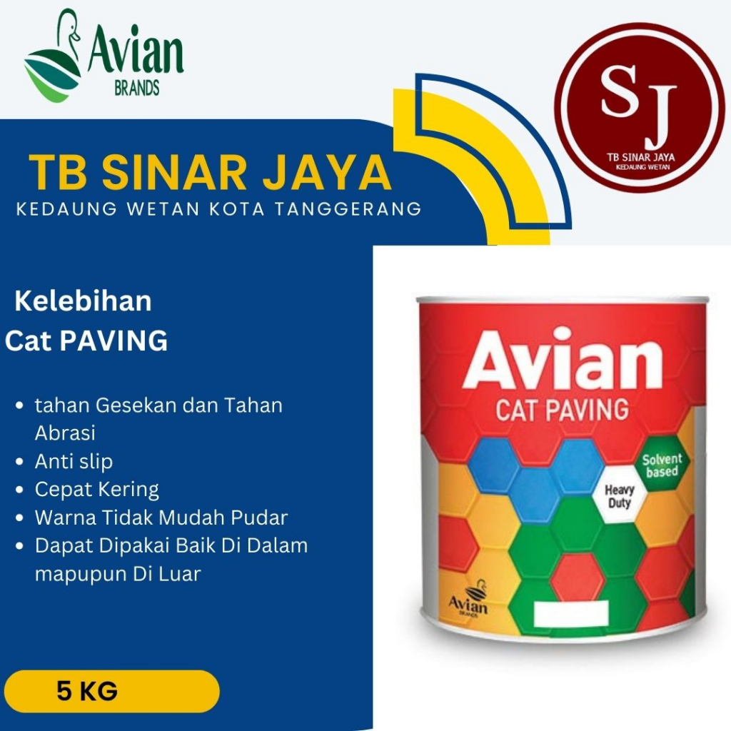Jual AVIAN CAT PAVING 5 KG CAT JALAN BETON ASPAL LAPANGAN 2 KOMPONEN ...