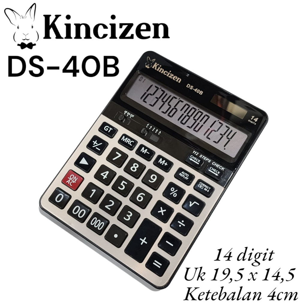 Jual KALKULATOR KINCIZEN SOLAR AKTIF DS-40B CALCULATOR baterai AA mudah ...