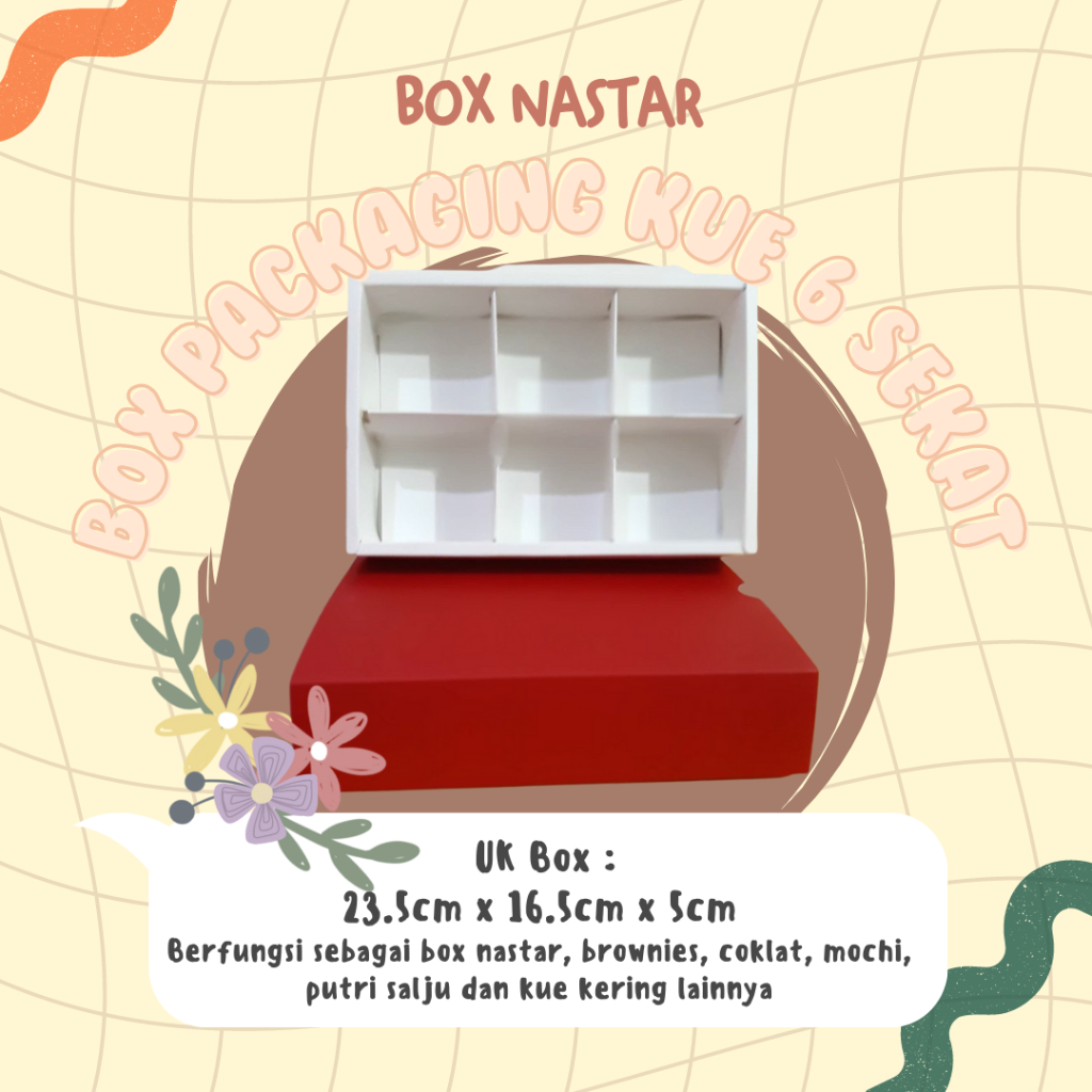 Jual (10Set)Box Packaging Kue Sekat 6 Holes | Tempat Penyimpanan ...