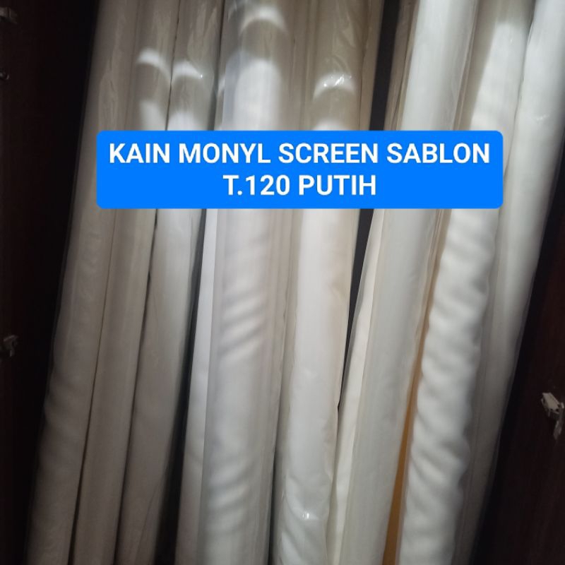 Jual KAIN MONYL SCREEN SABLON T. 120 PUTIH (Lebar 160 Cm) | Shopee ...