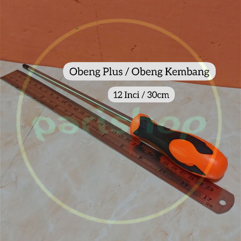 Jual Obeng plus obeng kembang baut besar 8 inch gagang karet | Shopee ...