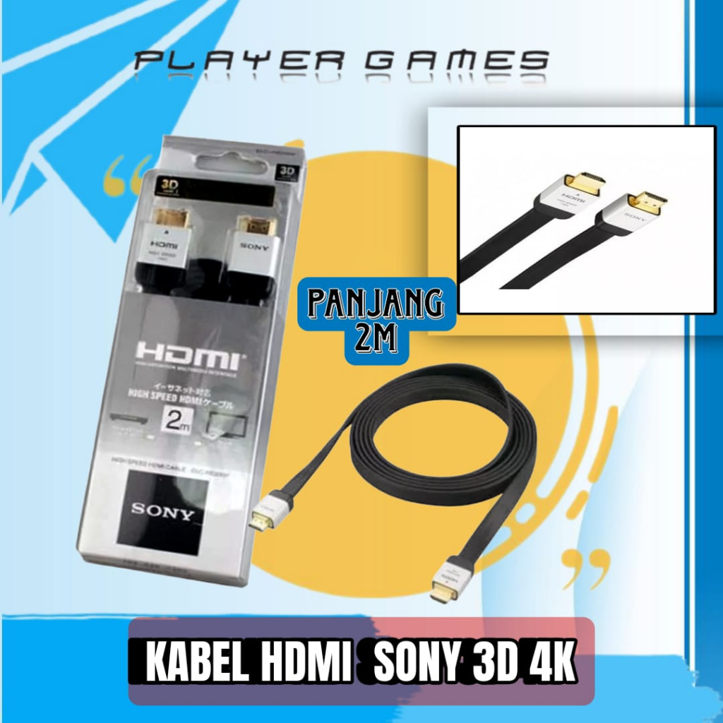 Jual KABEL HDMI SONY 3D 4K FOR PANJANG 2 METER PS3 PS4 XBOX ONE XBOX360 | Shopee Indonesia