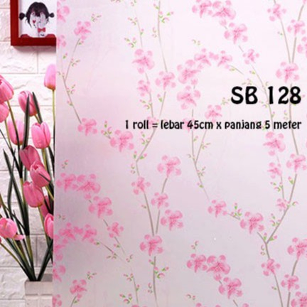 Jual GD SUNBLAST STIKER KACA UK 45 CM X 5 METER SB MOTIF BUNGA ORANGE ...