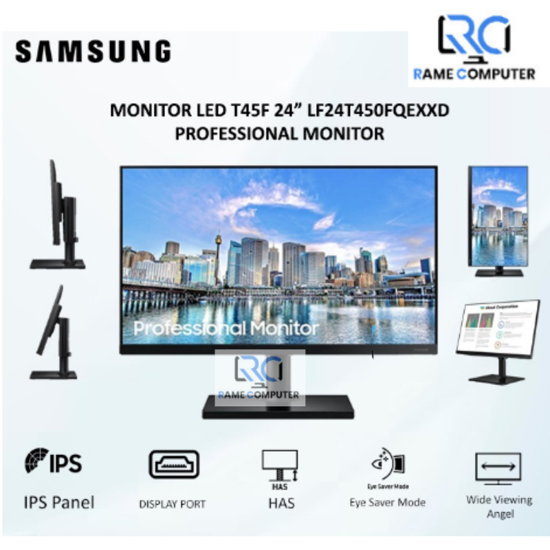 Jual SAMSUNG 24" LED MONITOR LF24T450FQEXXD T45F 24" LAYAR Portrait ...