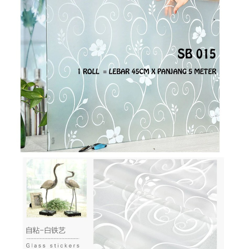 Jual GD SUNBLAST STIKER KACA UK 45 CM X 5 METER SB MOTIF BUNGA ORANGE ...