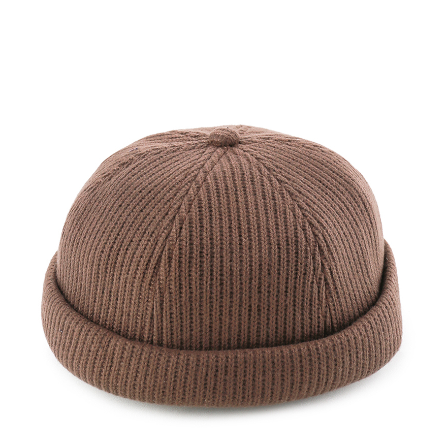 Jual Urban State - Knit Brimless Baseball Cap - Brown | Shopee Indonesia