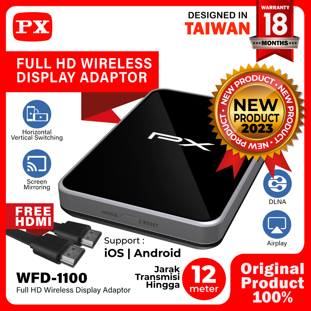 Jual Wireless HDMI Receiver Audio Video Display Mirroring PX WFD-1100 ...