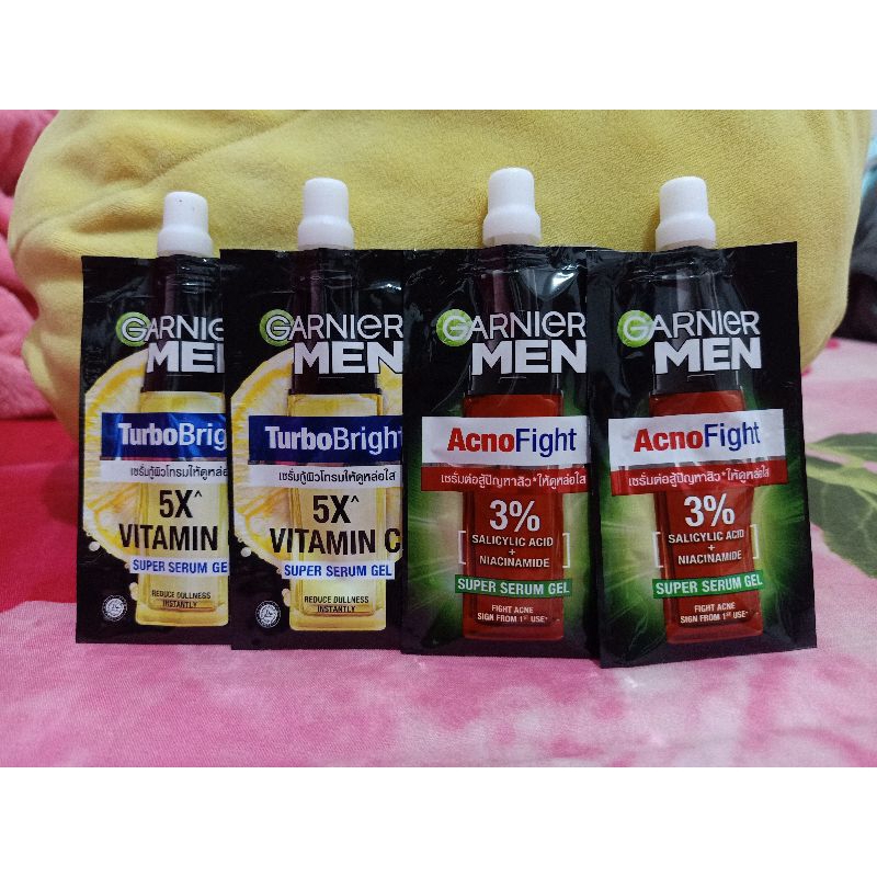 Jual Garnier men turbo bright acno fight serum sachet / Garnier vit c ...