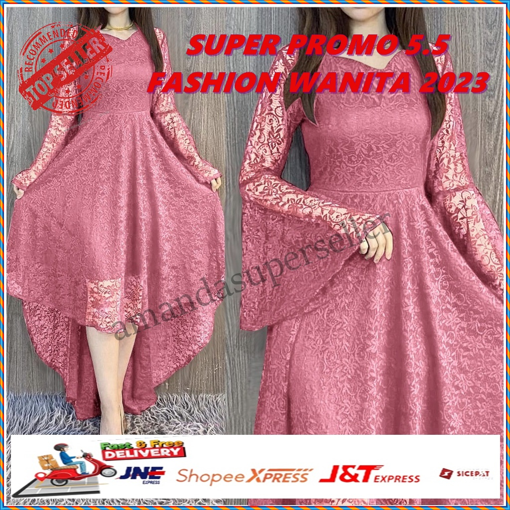 Jual COD - Baju Dress Panjang Elegan Natal Model Korea / Dress Natal ...
