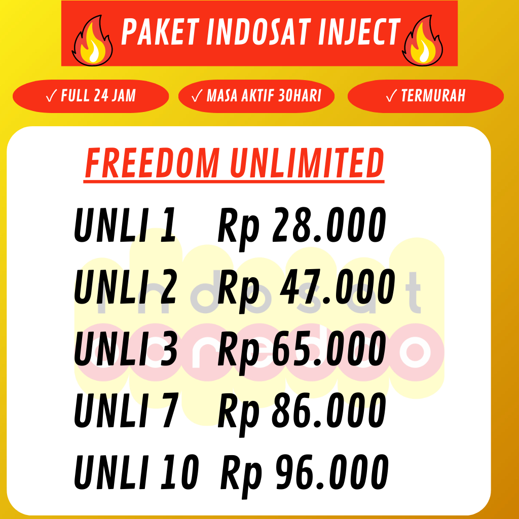Jual PROMO KUOTA INDOSAT FULL KUOTA UTAMA 30 HARI KUOTA INJECT | Shopee ...