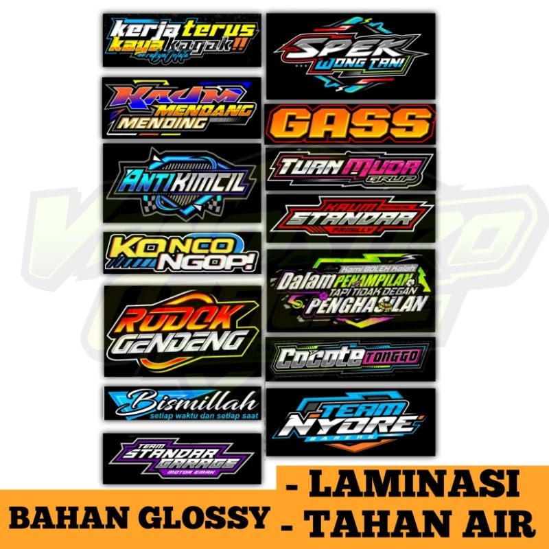 Jual Stiker racing viral / stiker kata kata / stiker motor / stiker racing / stiker viral ...