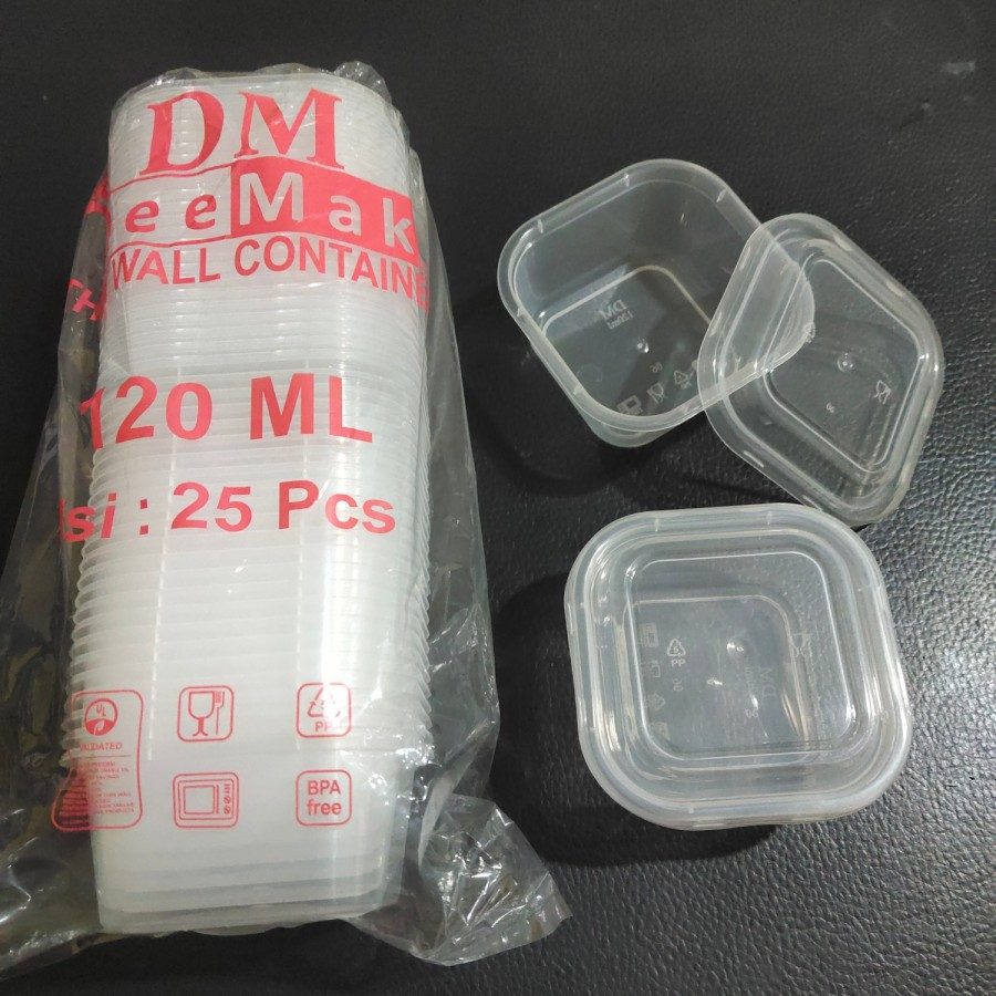 Jual THINWALL DM 120 ML SQUARE MINI - 120ML SQ Mini - ISI 25 PCS ...