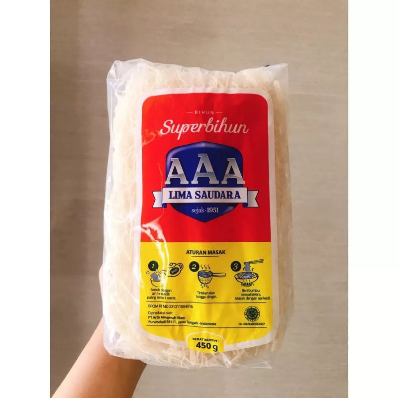Jual BIHUN AAA 450g / Bihun AAA 450g / super bihun cap AAA lima saudara ...