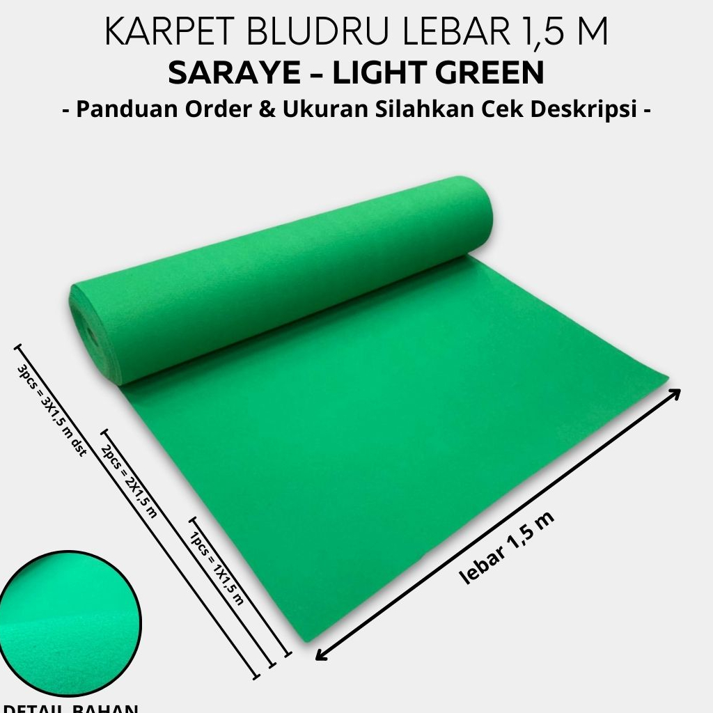 Jual Karpet Wedding SARAYE LIGHT GREEN Karpet Meteran 1 x 1,5 Meter ...