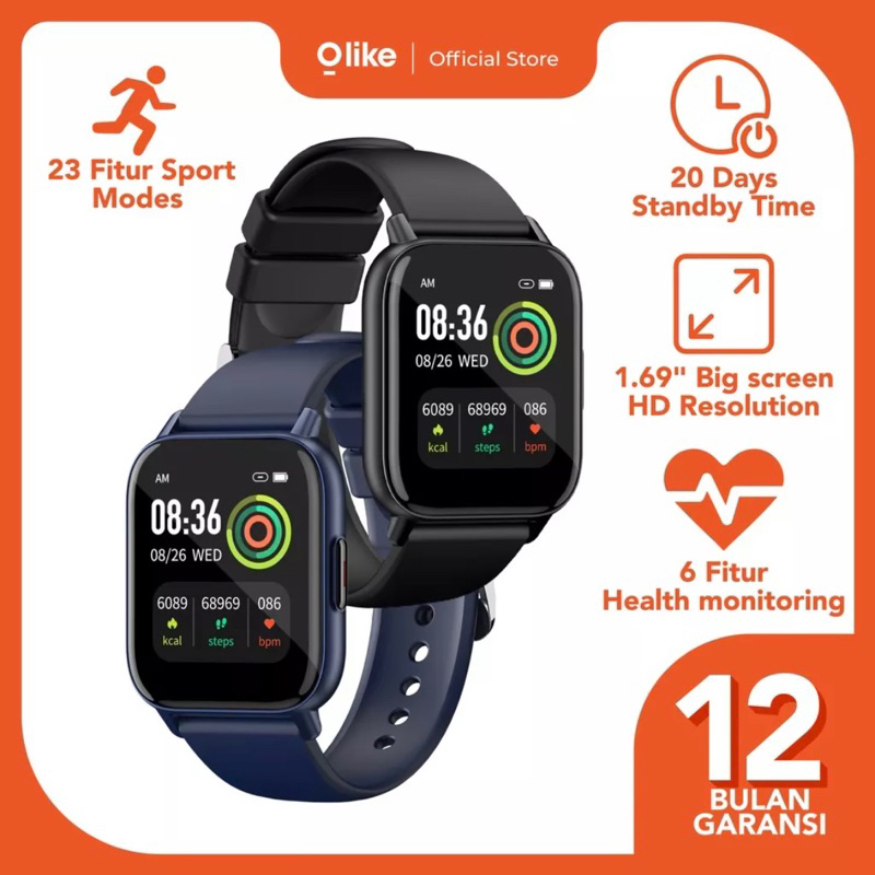 Jual OLIKE W12 SMARTWATCH TOUCH SCREEN IP67 WATERPROOF SPORT HEALTH ...