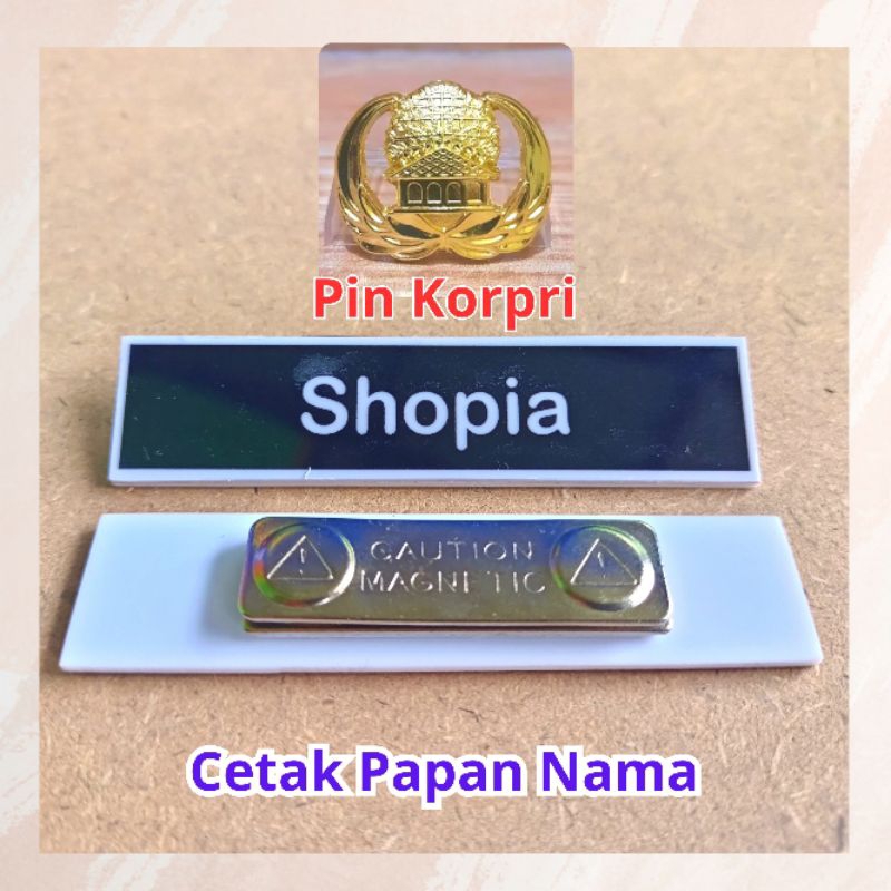 Jual Cetak Papan Nama // PIN Korpri | Shopee Indonesia