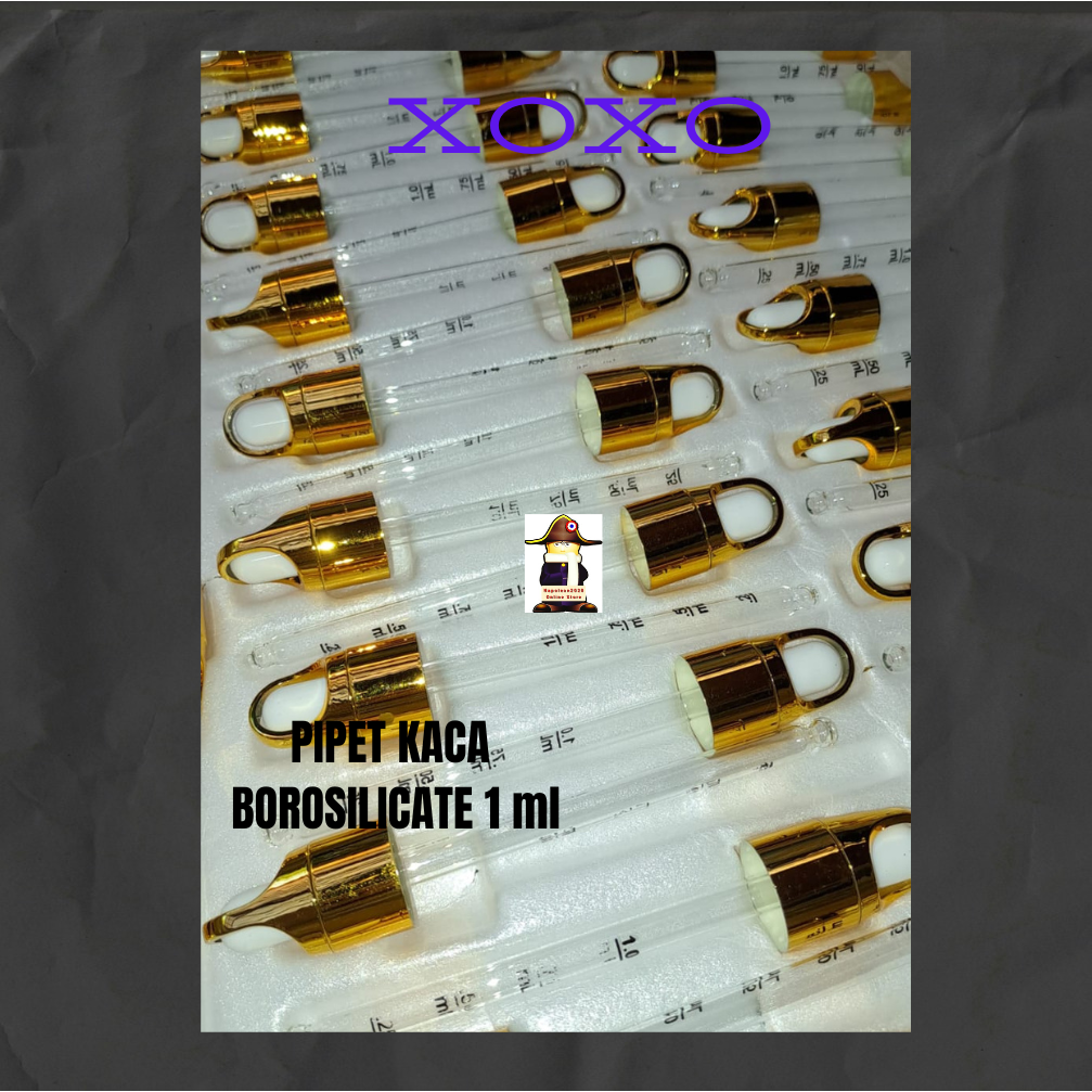 Jual Pipet Tetes Ukur Kaca Ring Gold 1 mL / Drop Pipette / Maat Skala ...