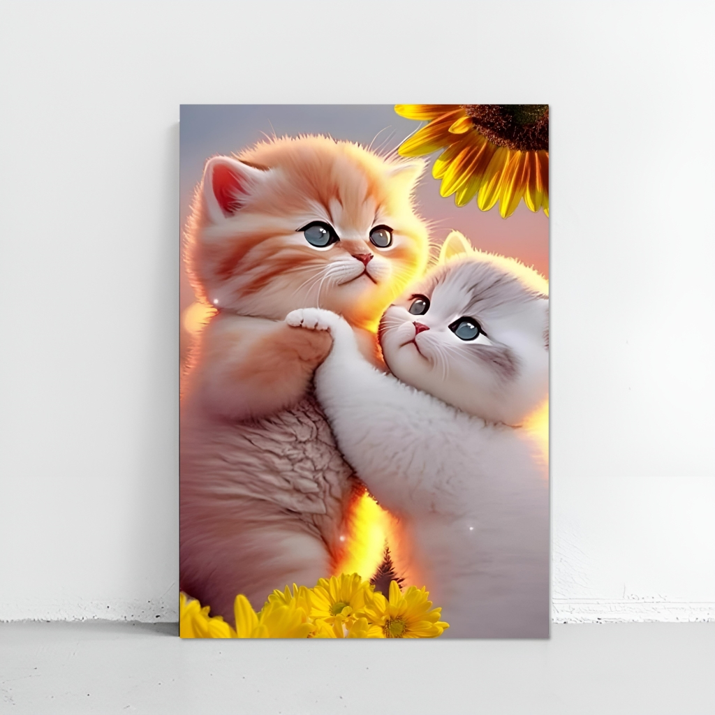 Jual Lukisan kucing lucu - Poster bingkai pictbox 30x45 cm - Hiasan ...