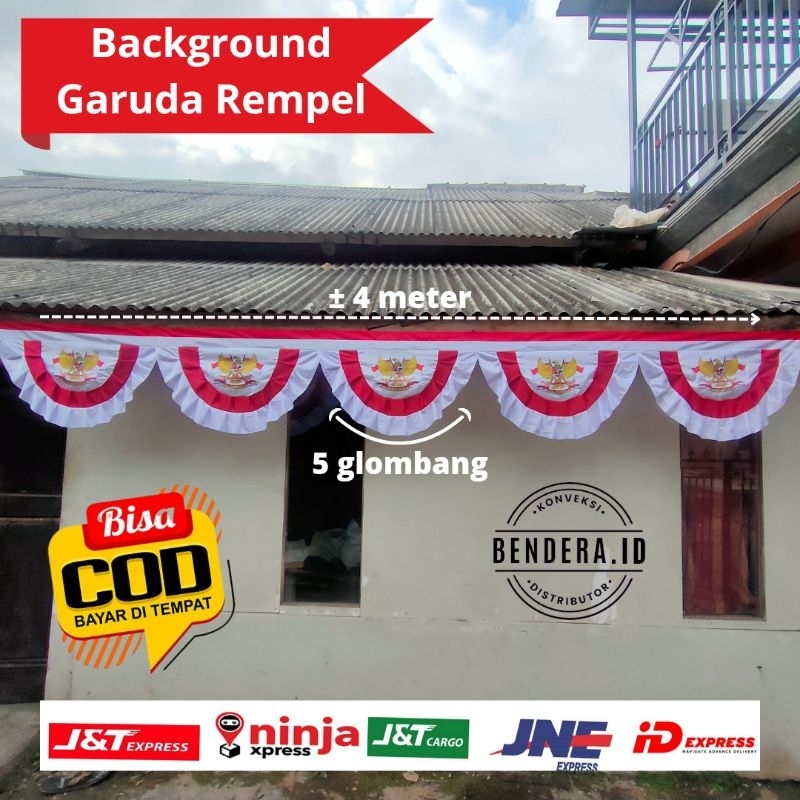Jual BENDERA BACKGROUND GARUDA REMPEL 10 GLOMBANG (±7 METER) | Shopee ...