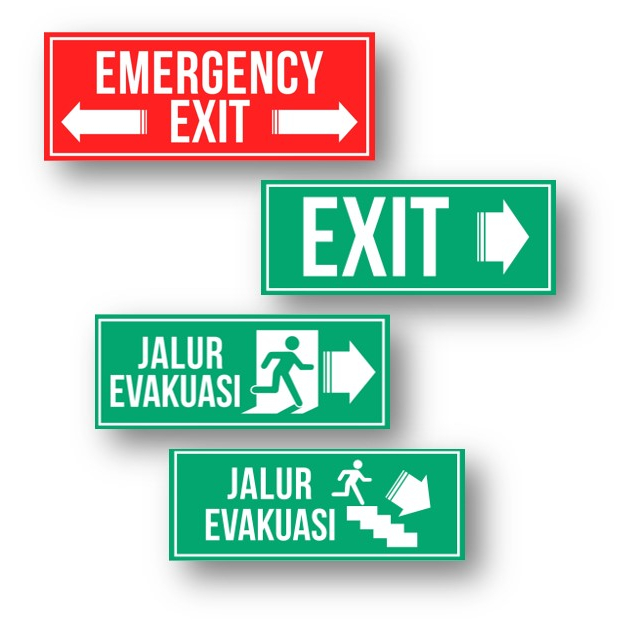 Jual Stiker Jalur Evakuasi | Stiker Exit | Stiker Emergency Exit ...
