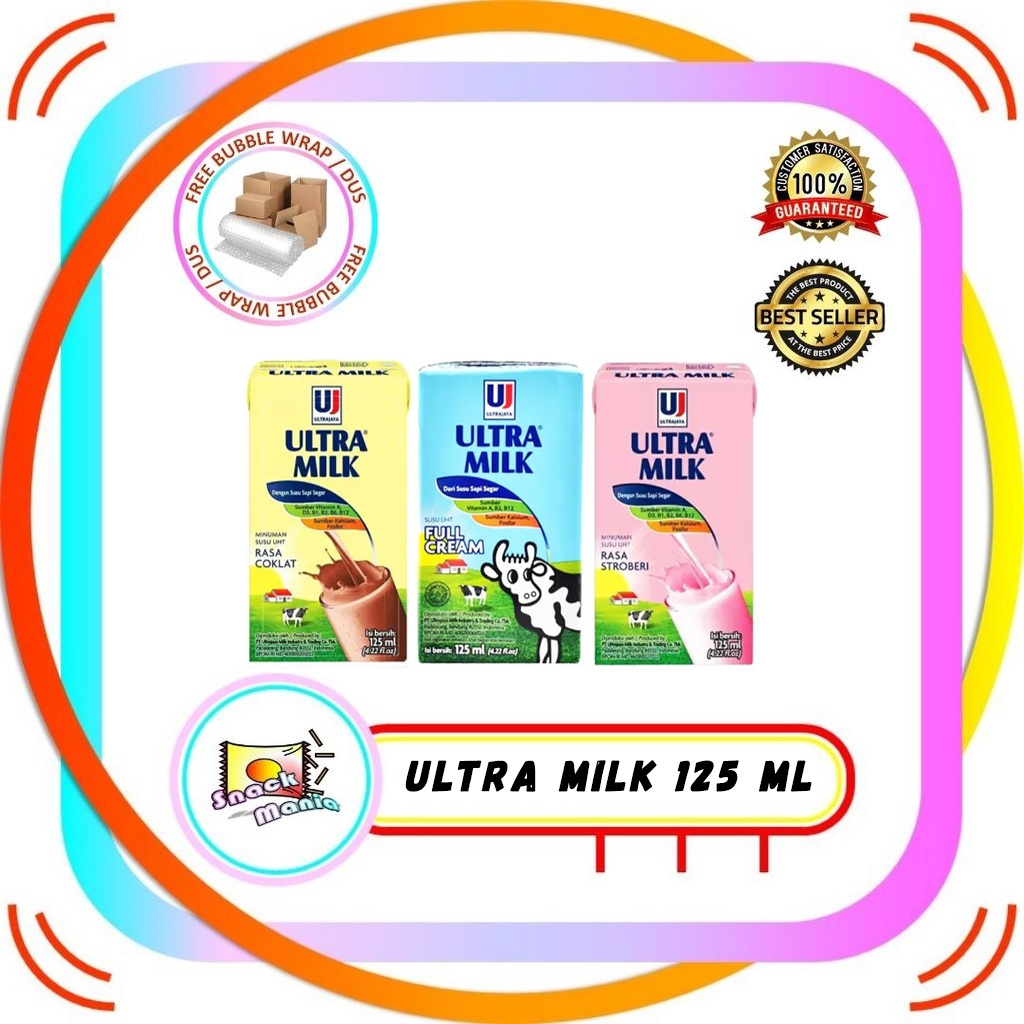 Jual Susu Ultra Milk Susu UHT Coklat Stroberi Strawberry Chocolate Full Cream ~ 125 ML | Shopee ...