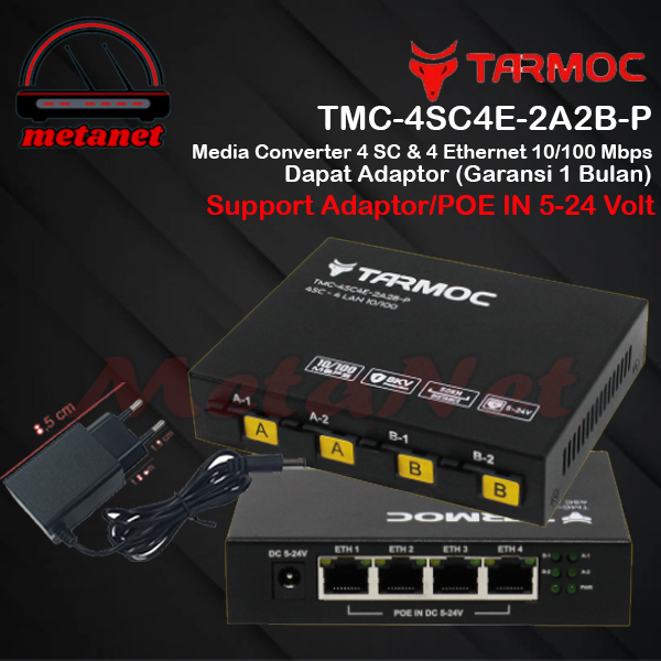 Jual Tarmoc TMC-4SC4E-2A2B-P | Media Converter Switch 4FO 4LAN / 4 FO 4 ...
